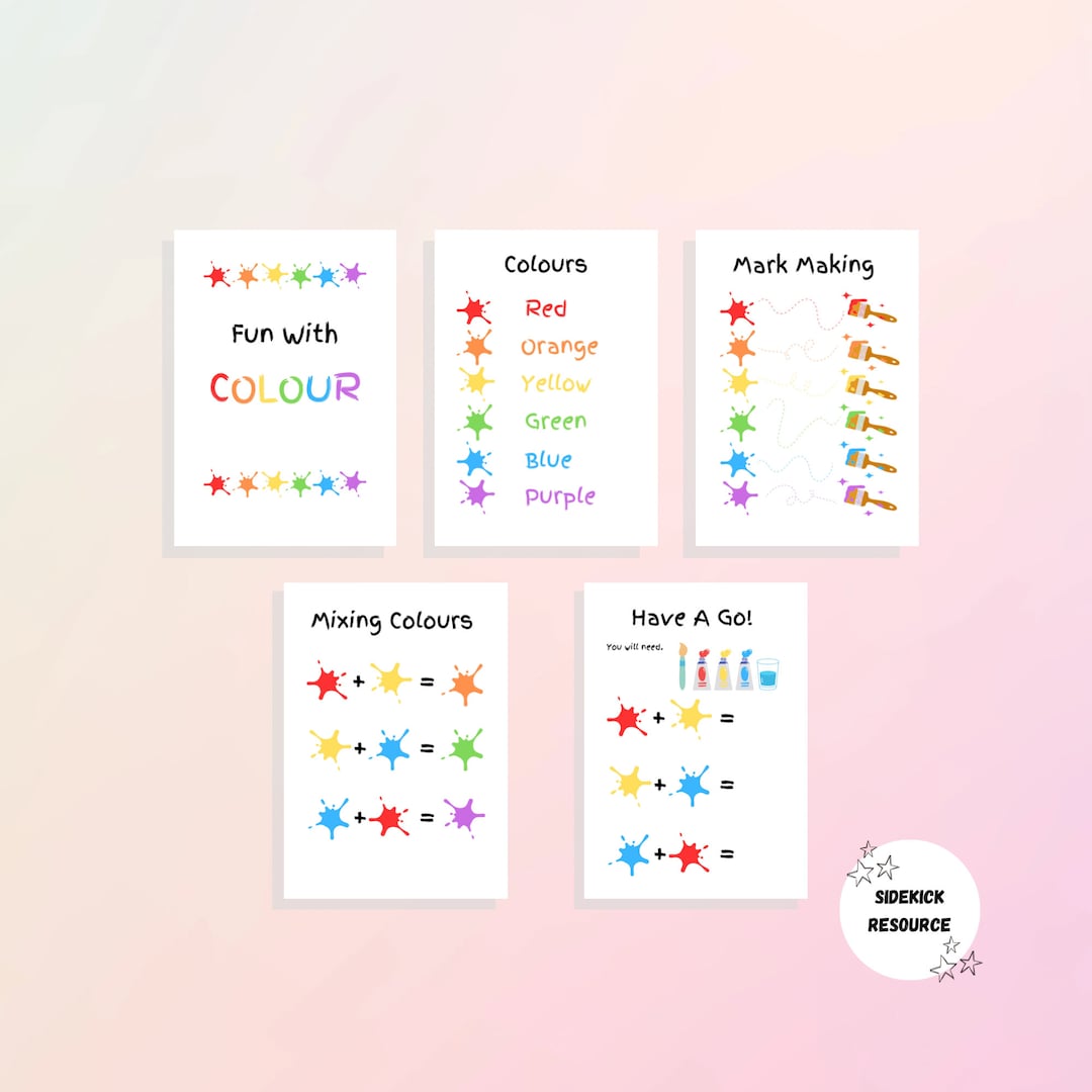 Fun With Colour Early Years A4 Worksheets Printable PDF - Etsy