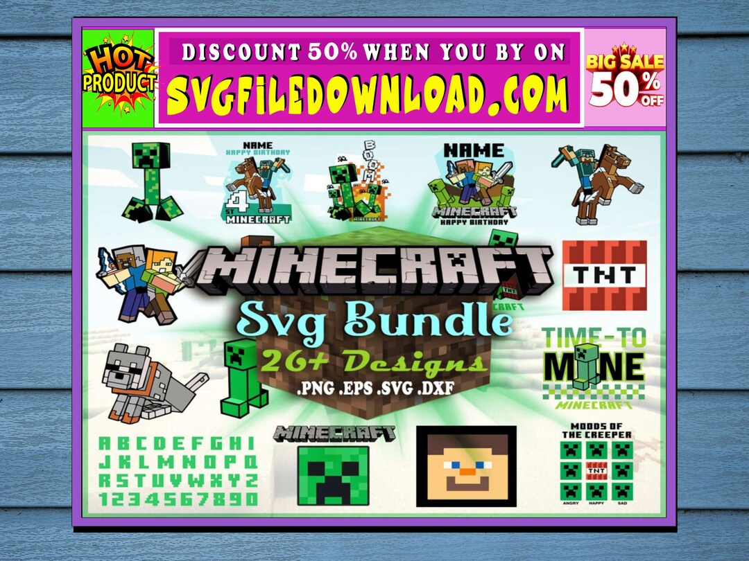 SVG Files for Cricut Minecraft Drawing Svg PNG Minecraft - Etsy
