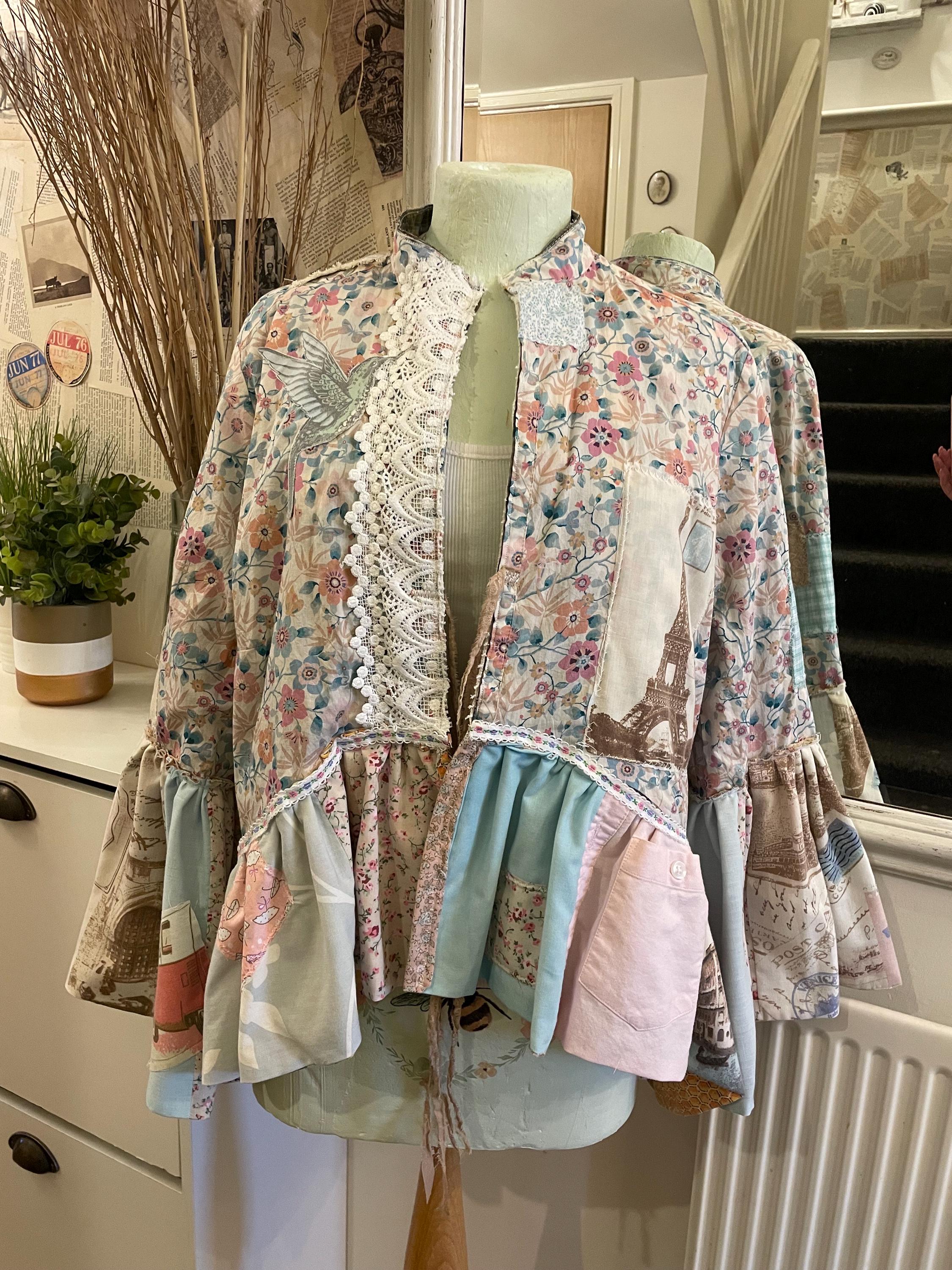 Reversible Handmade Boho/shabby Chic Style Jacket With Flared Sleeves ...