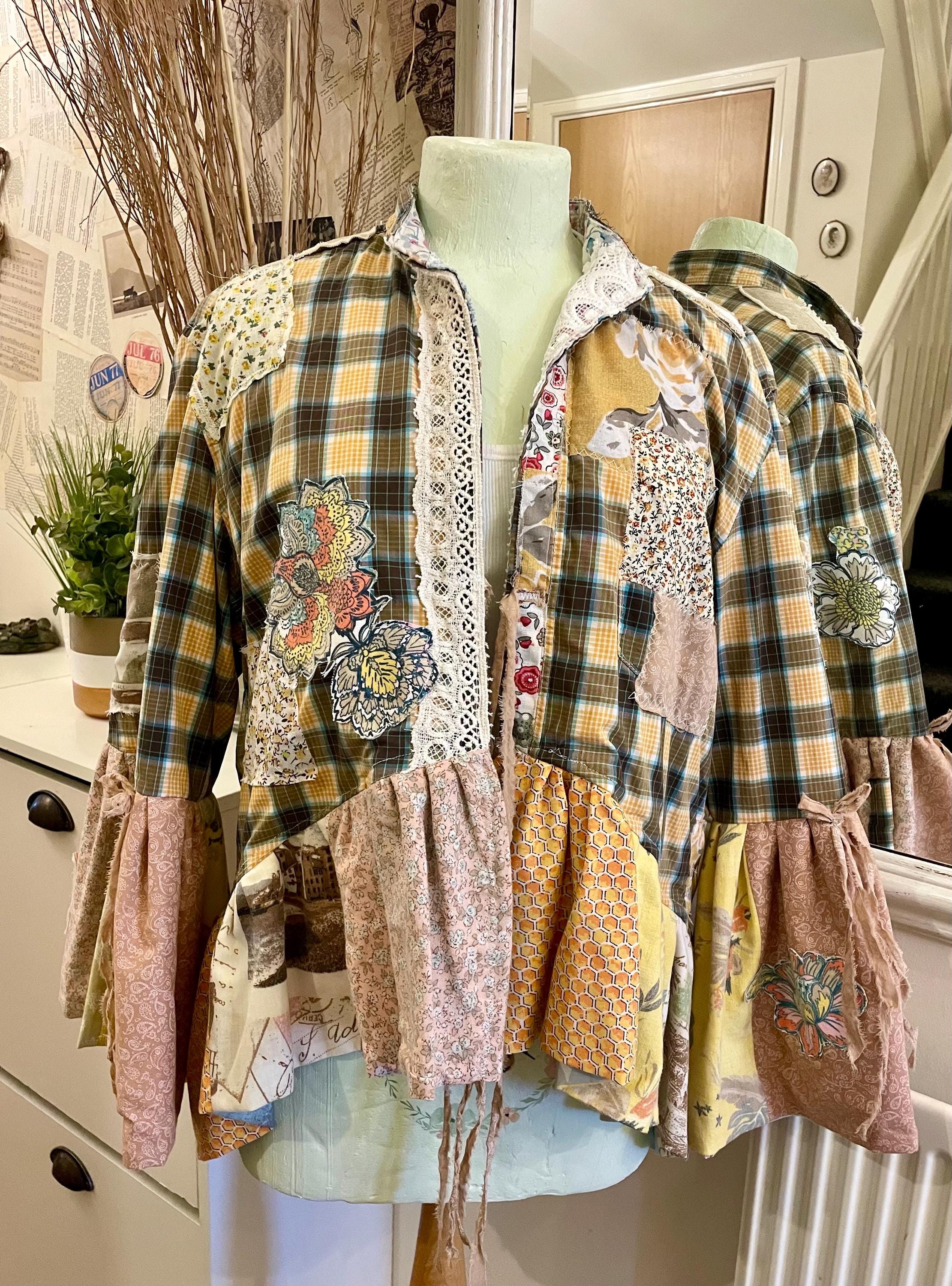 Reversible Handmade Boho/shabby Chic Style Jacket With Flared Sleeves ...