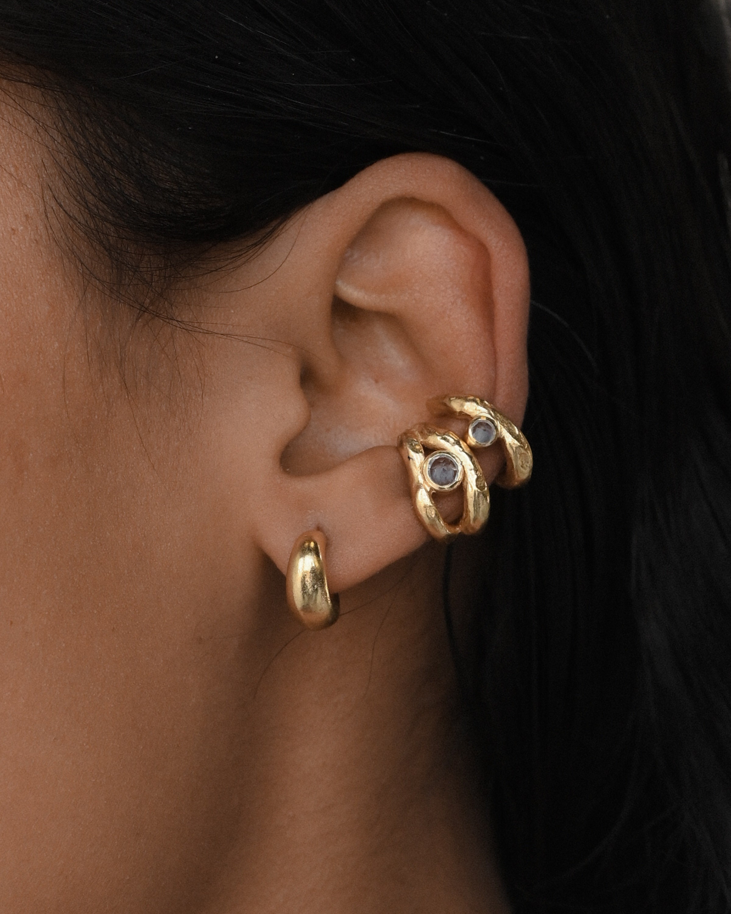 Gold Ear Cuff With Natural Pearl, 18k Gold Plated Brass, Silver or Gold ...