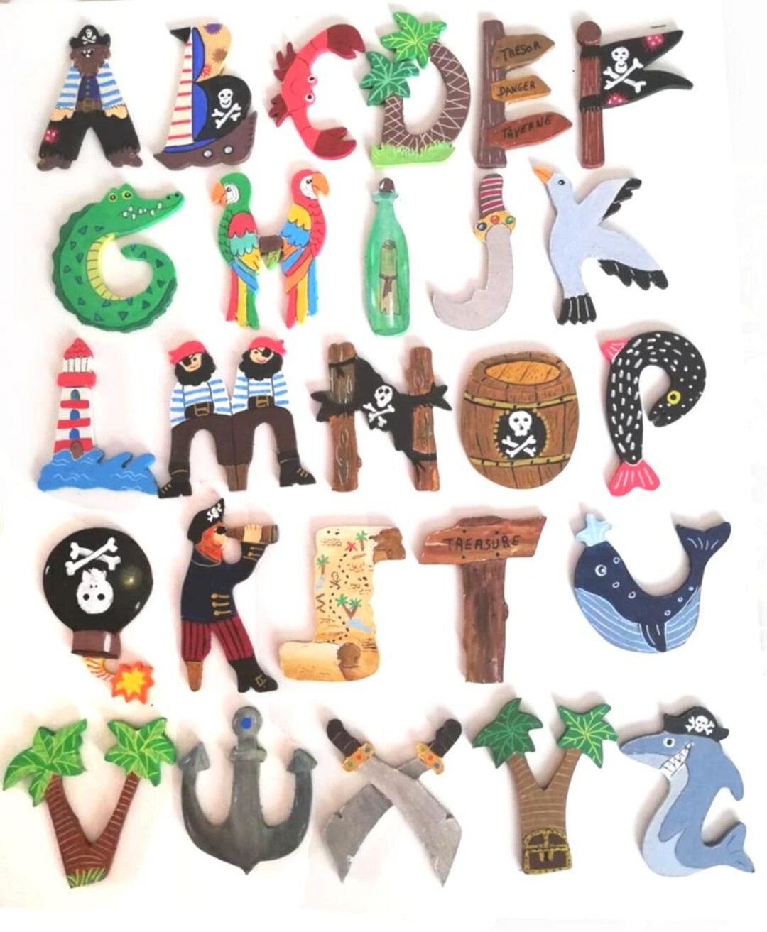 Pirate and Sea Themed Wooden Letters for a Boy's Name, Wooden Letters ...