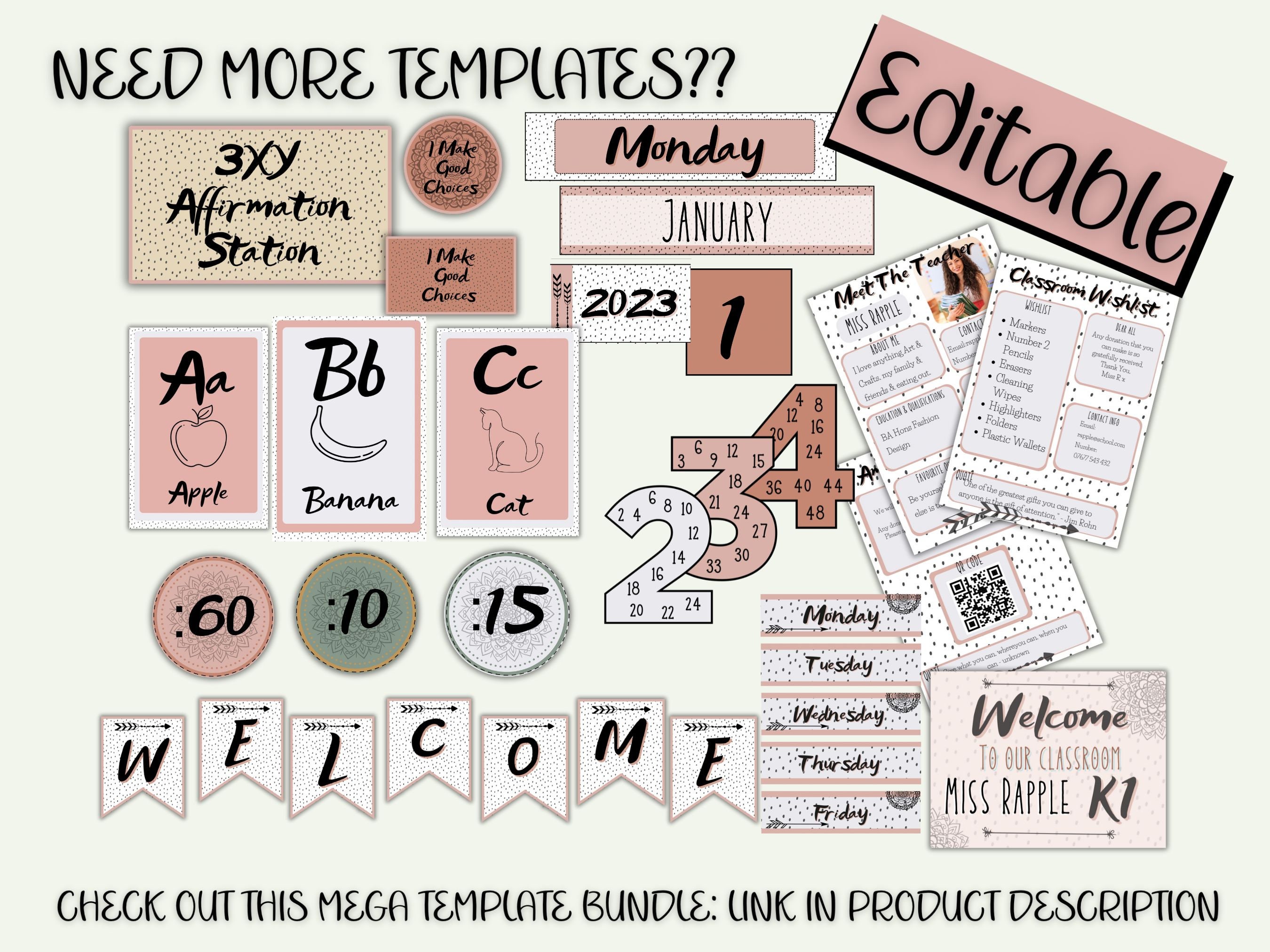 Editable Classroom Flip Calendar, Date Display for Classroom, Canva ...