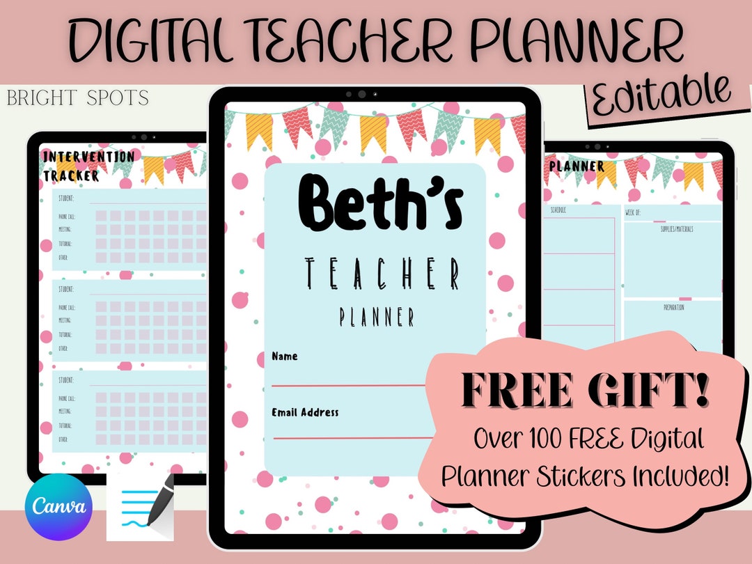 Digital Teacher Planner, Goodnotes Teacher Planner, Lessons Planner ...