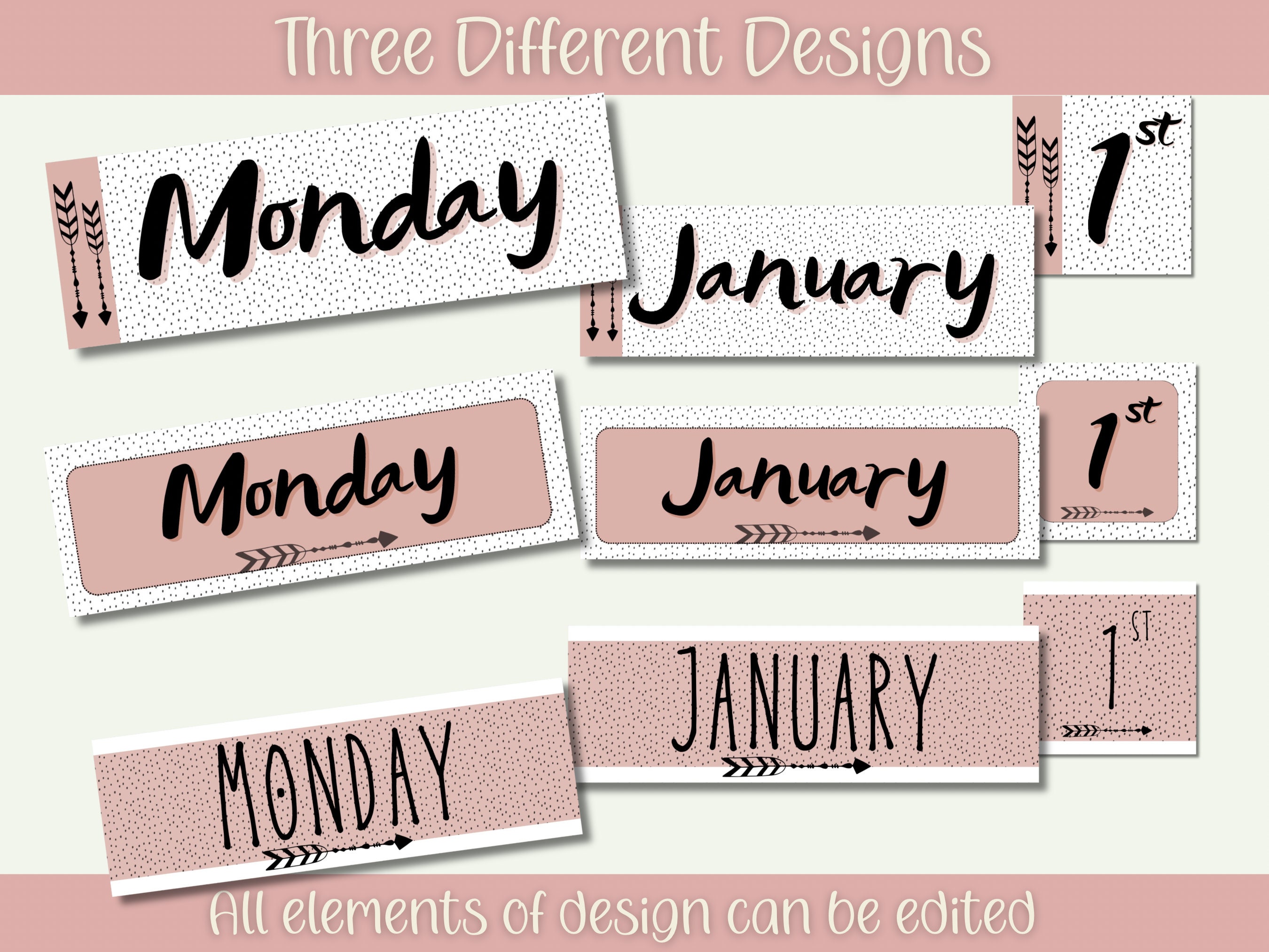 Editable Classroom Flip Calendar, Date Display for Classroom, Canva ...