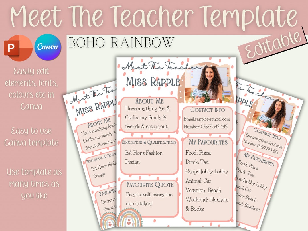 Meet the Teacher Template, Classroom Labels, Editable Template, Boho ...