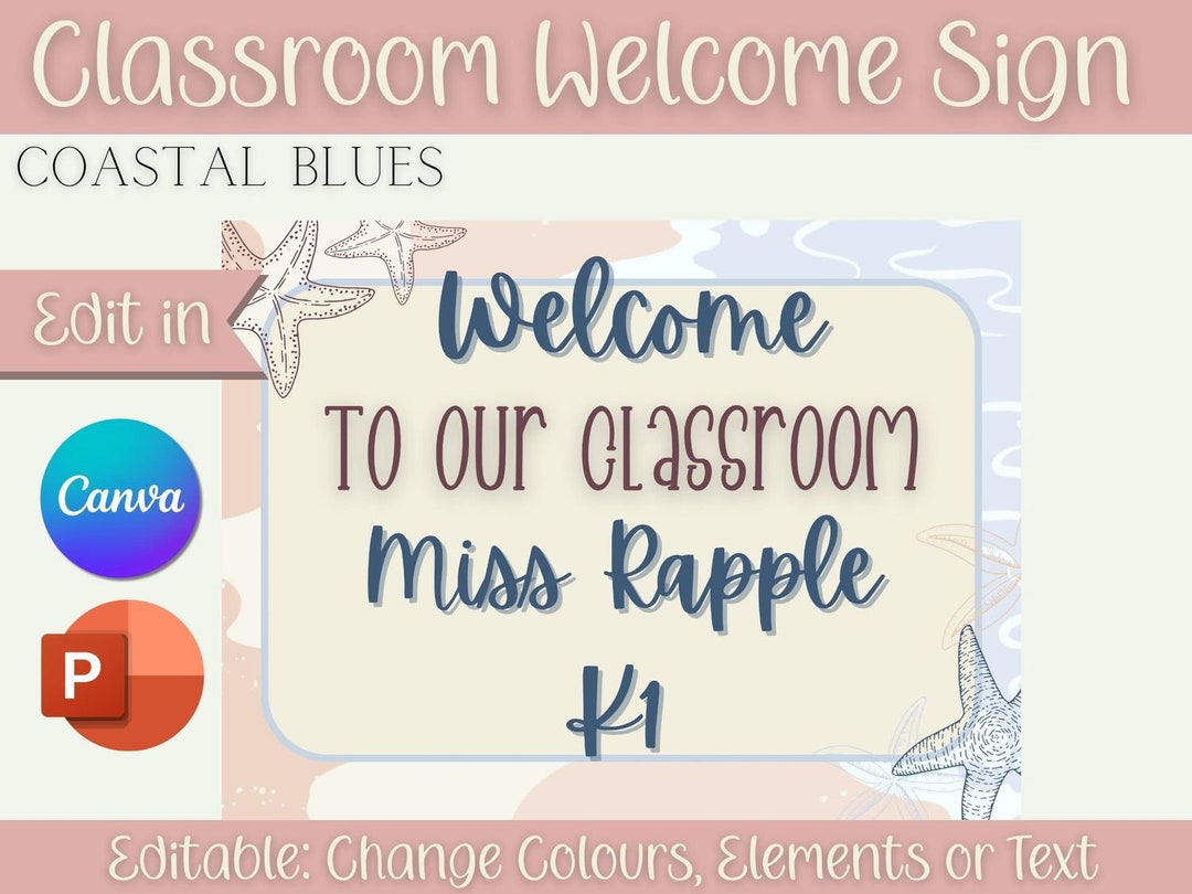 Classroom Decor Elementary Welcome Sign Template Canva - Etsy