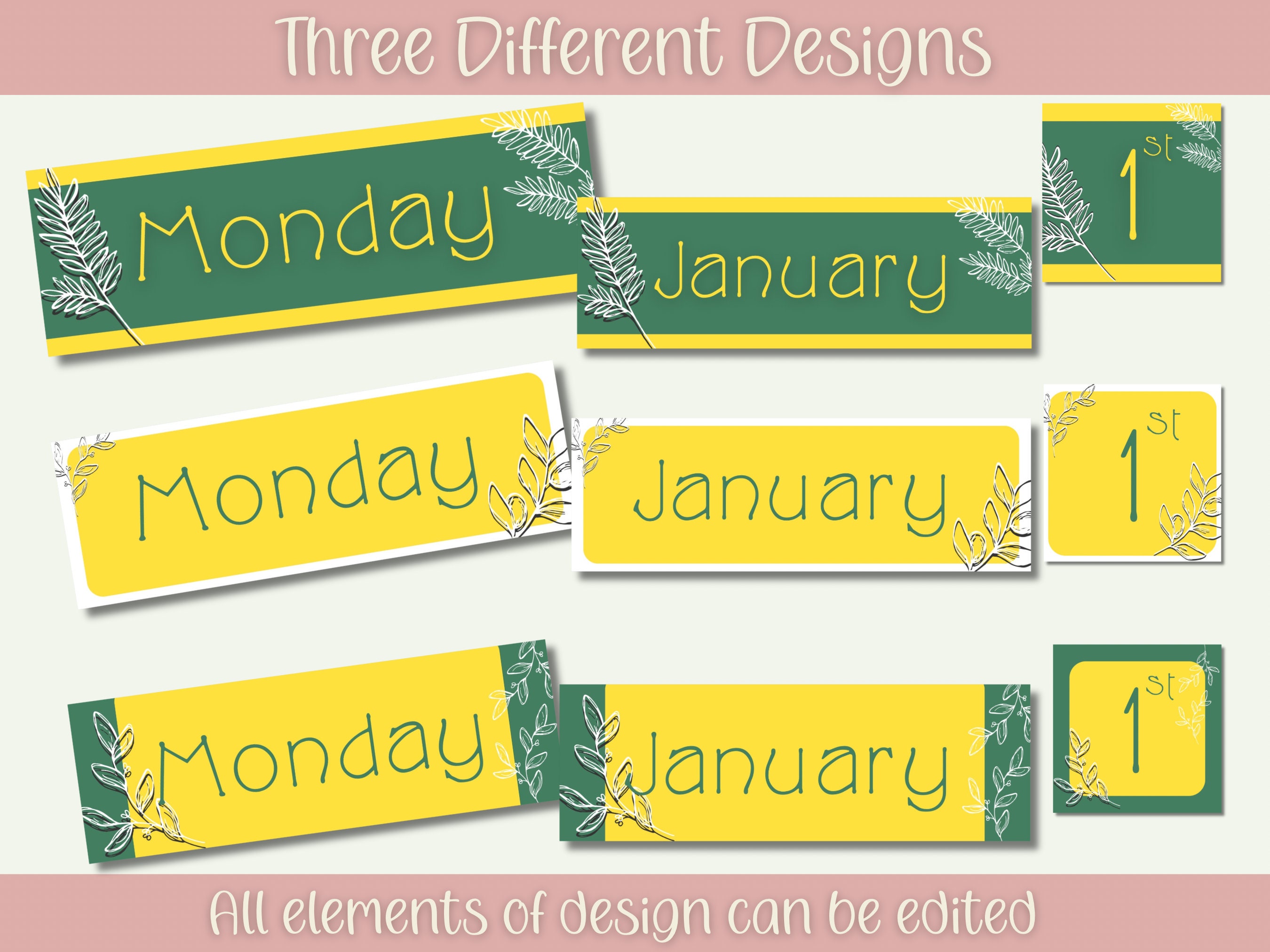 Editable Classroom Flip Calendar Date Display for Classroom - Etsy