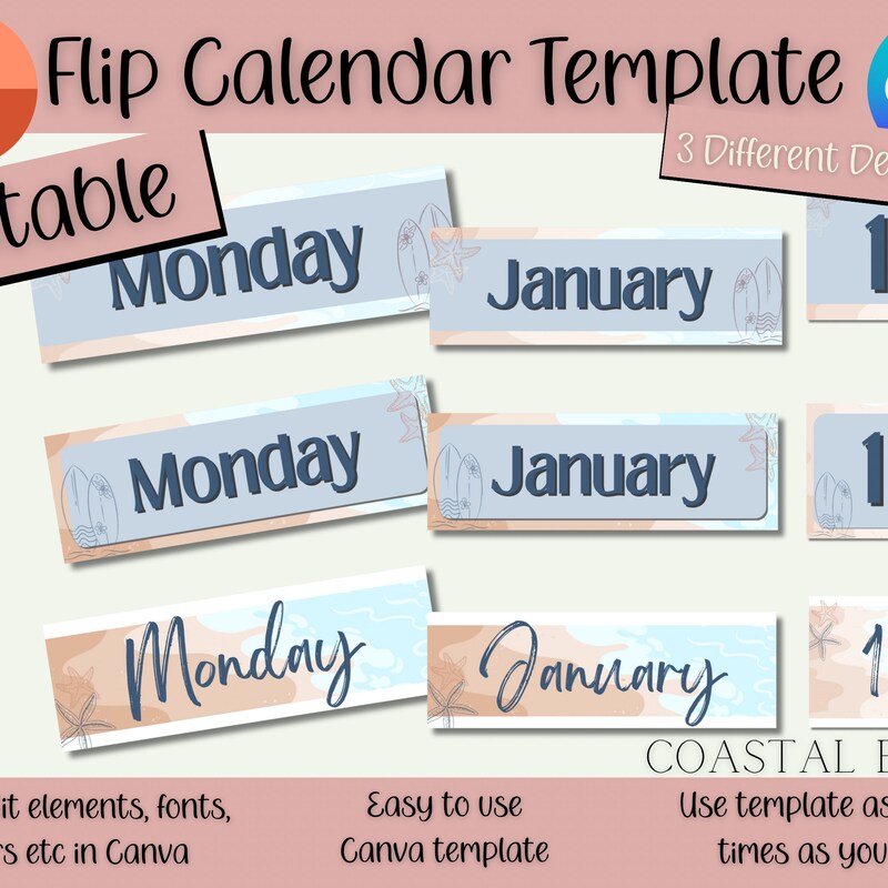 Classroom Date Flip Calendar - Etsy