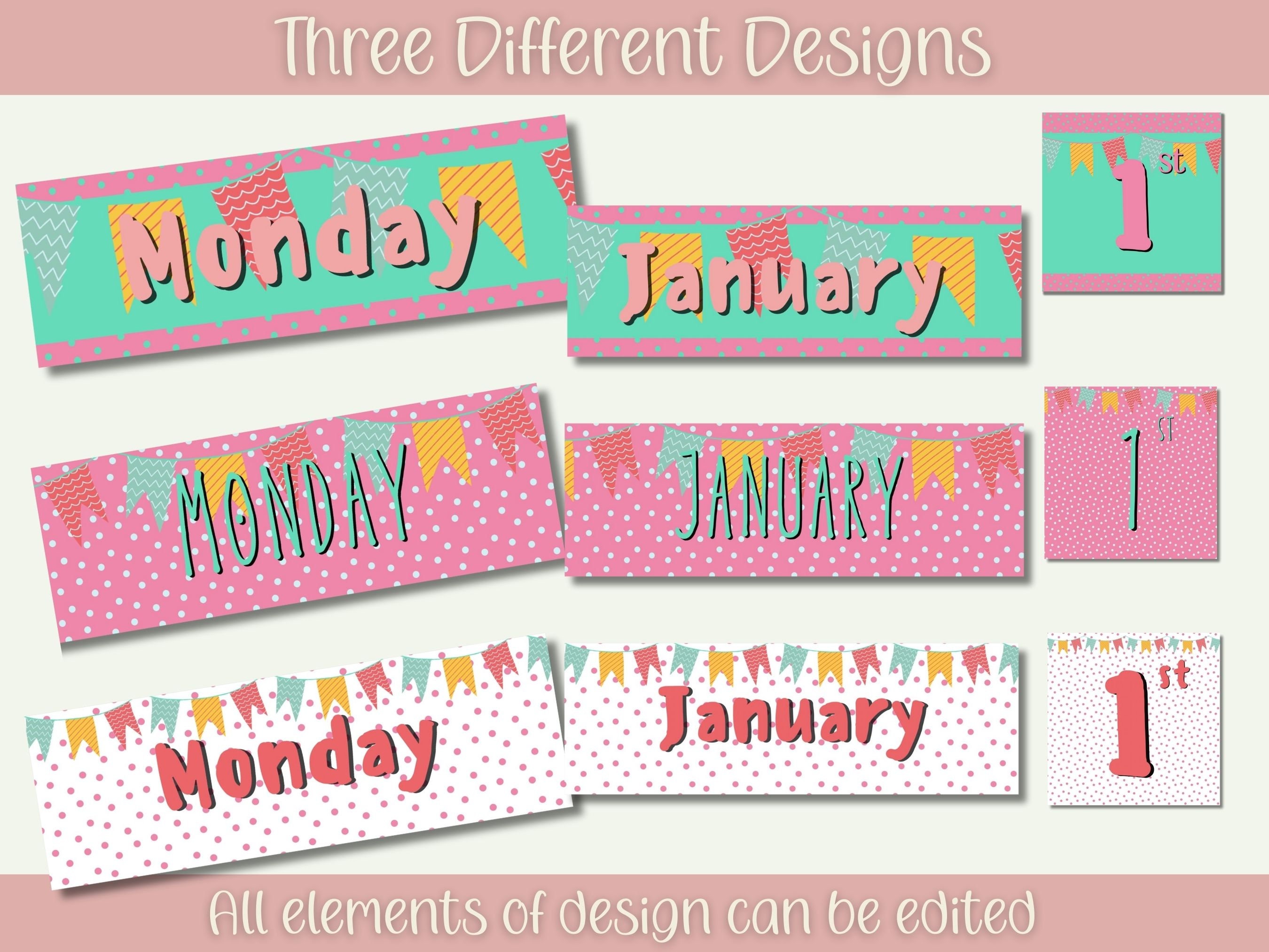 Editable Classroom Flip Calendar, Date Display for Classroom, Canva ...