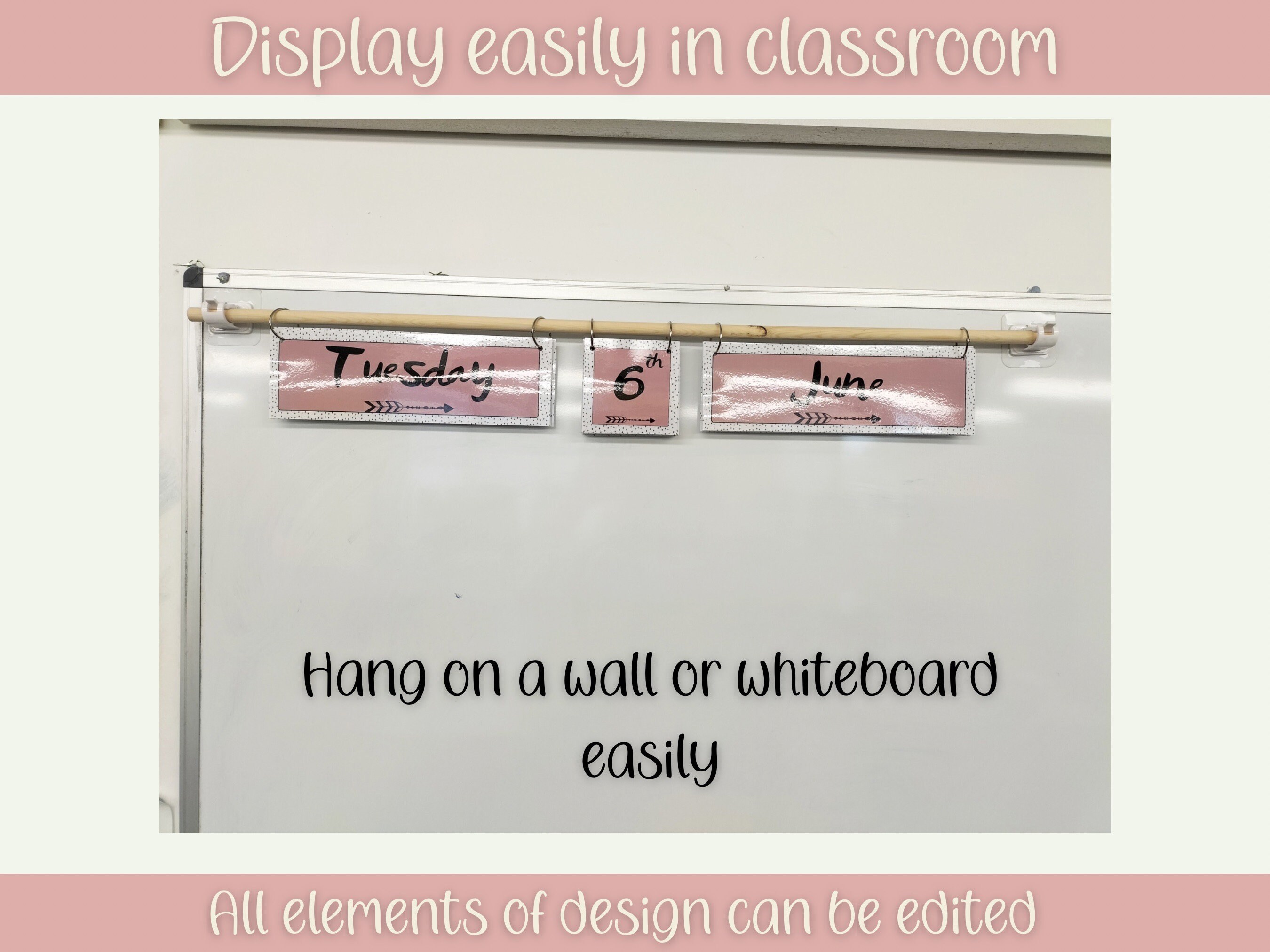 Editable Classroom Flip Calendar, Date Display for Classroom, Canva ...