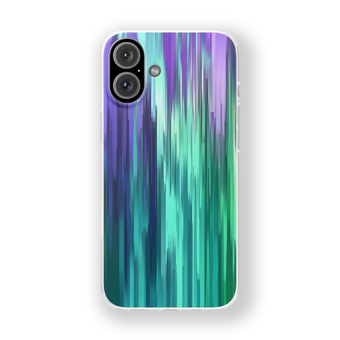 Purple & Green Flexible Phone Case for iPhone 16 15 14 13 12 Pro Max ...