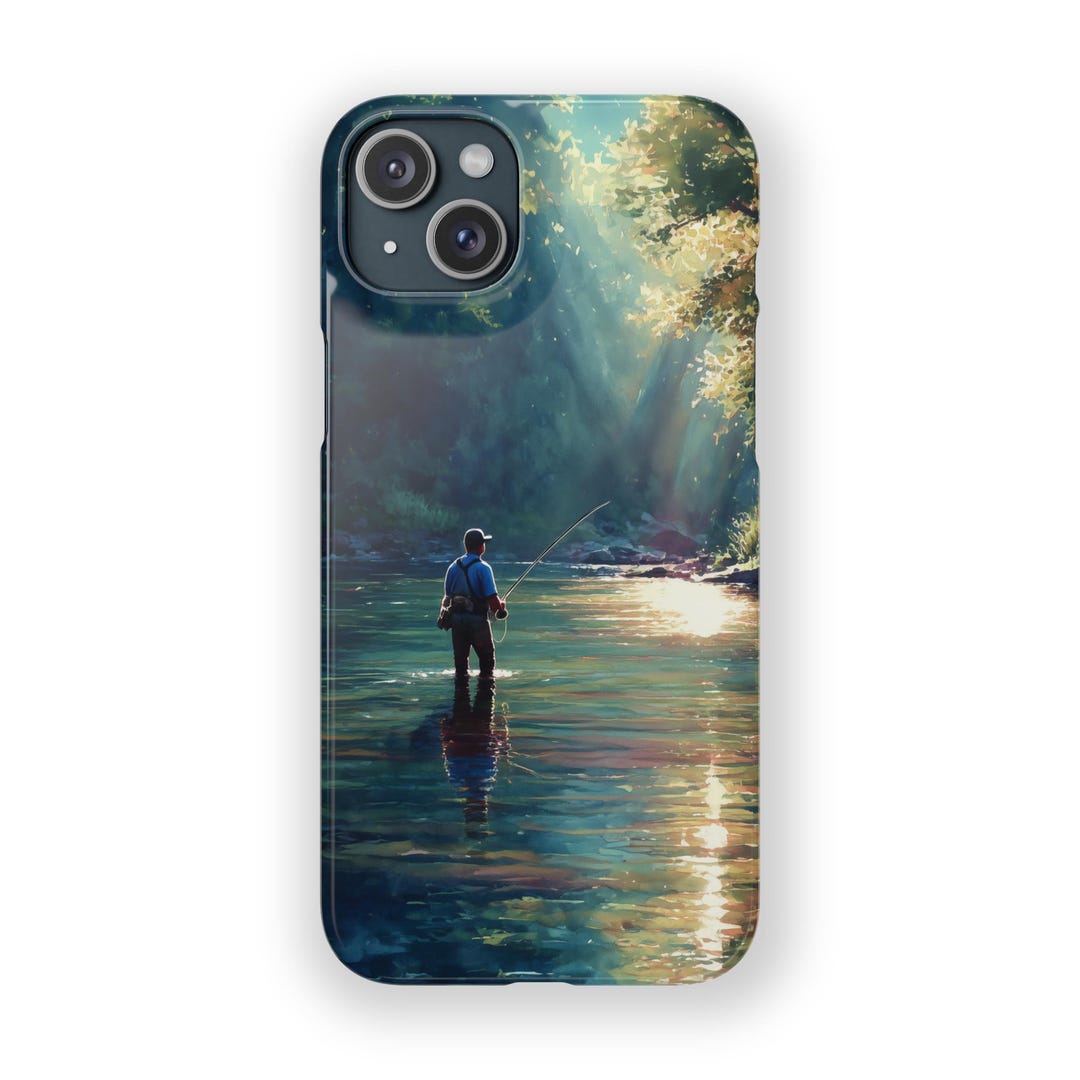Angler Fly Fishing Slim Snap-on Phone Case iPhone 16 15 14 13 12 11 Max ...
