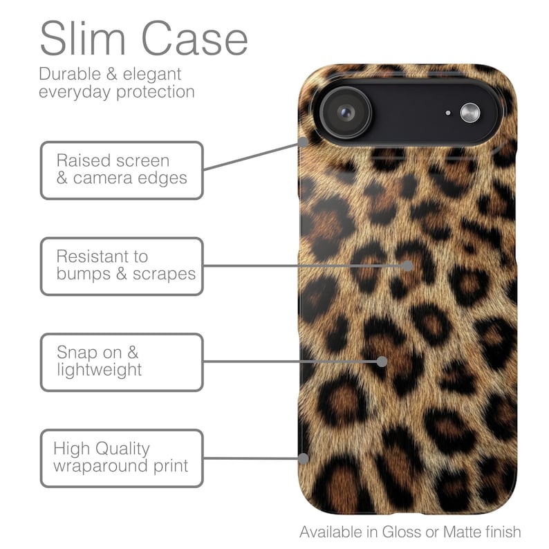 Leopard Print Phone Case, Animal Print iPhone Case, Leopard Pattern ...