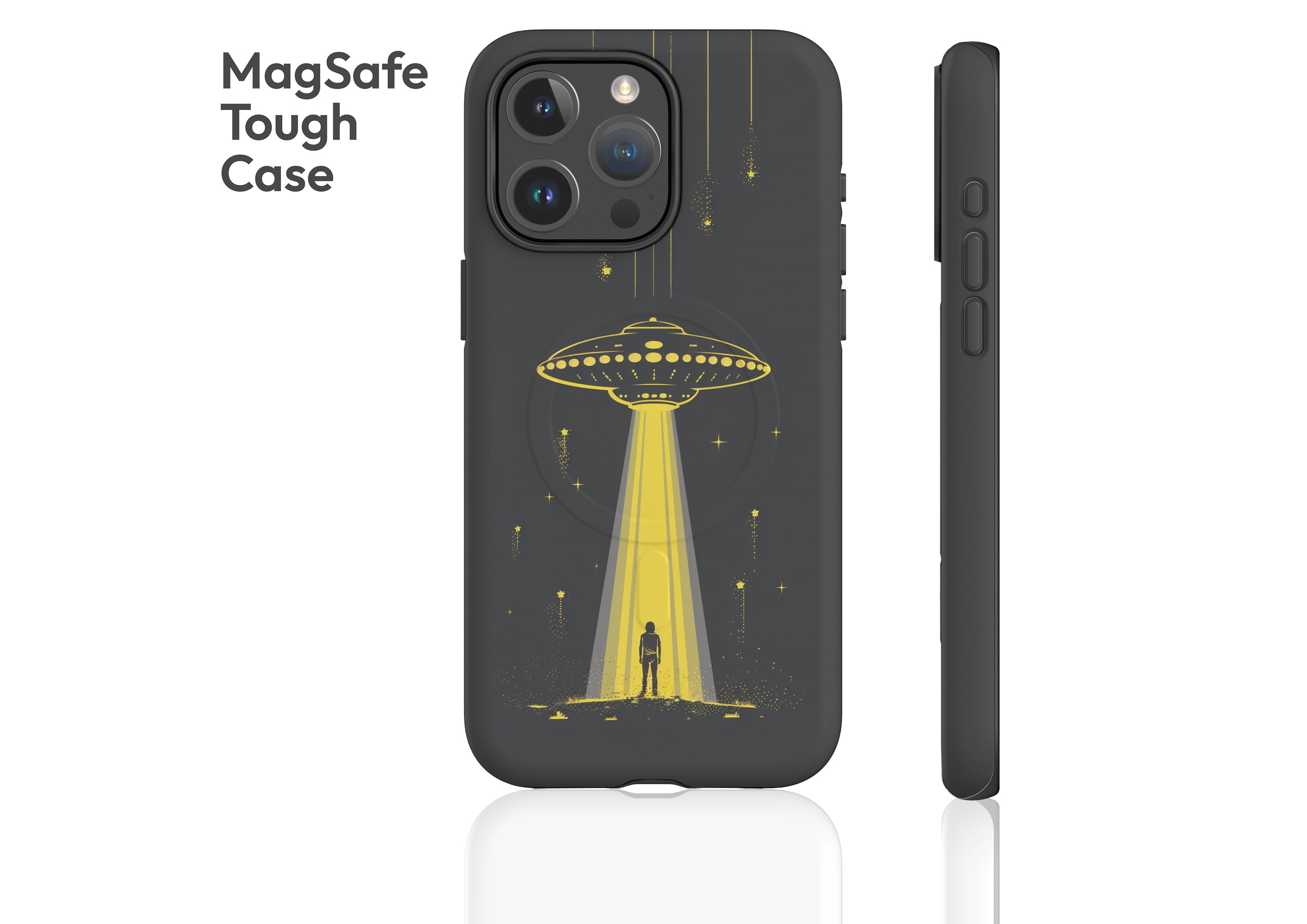 Alien Abduction, Rugged Magsafe Compatible Phone Case, Shockproof Heavy ...