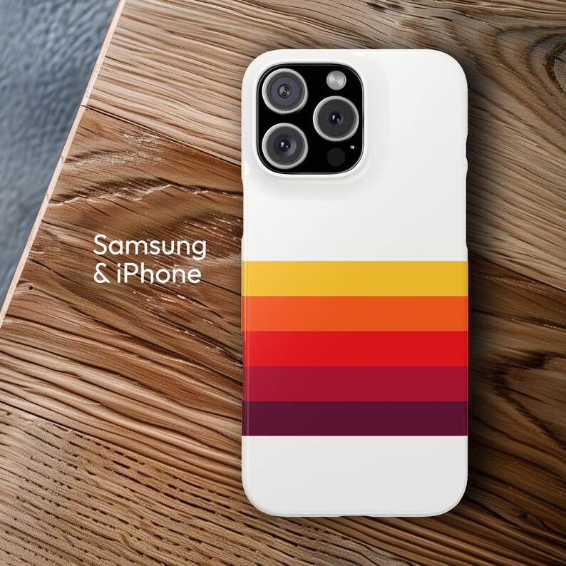 80s Retro Horizontal Stripes Slim Snap-on Phone Case iPhone 16 15 14 13 ...