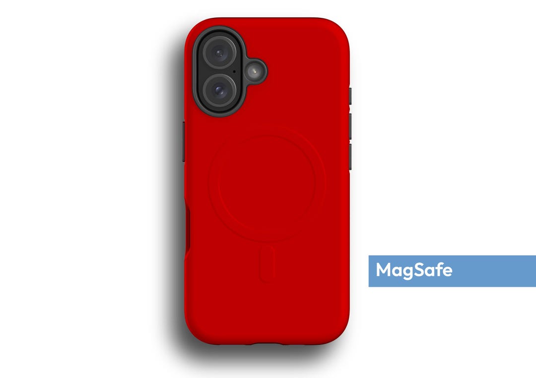 Red Magsafe Compatible Phone Case, Shockproof Heavy Duty Protective ...