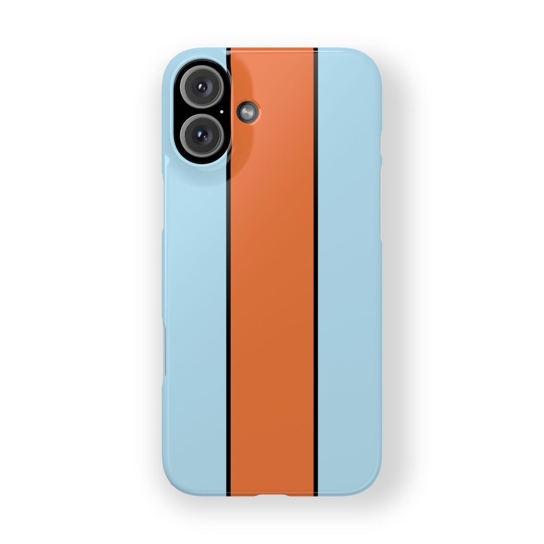 Gulf Racing Stripes Slim Phone Case for iPhone 16 15 14 13 12 11 Max ...