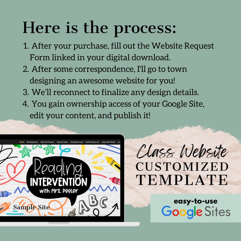 CUSTOMIZED Classroom Website Template (read Product Description ...