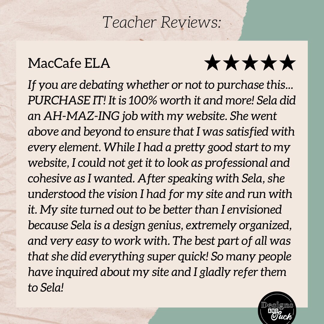 CUSTOMIZED Classroom Website Template (read Product Description ...