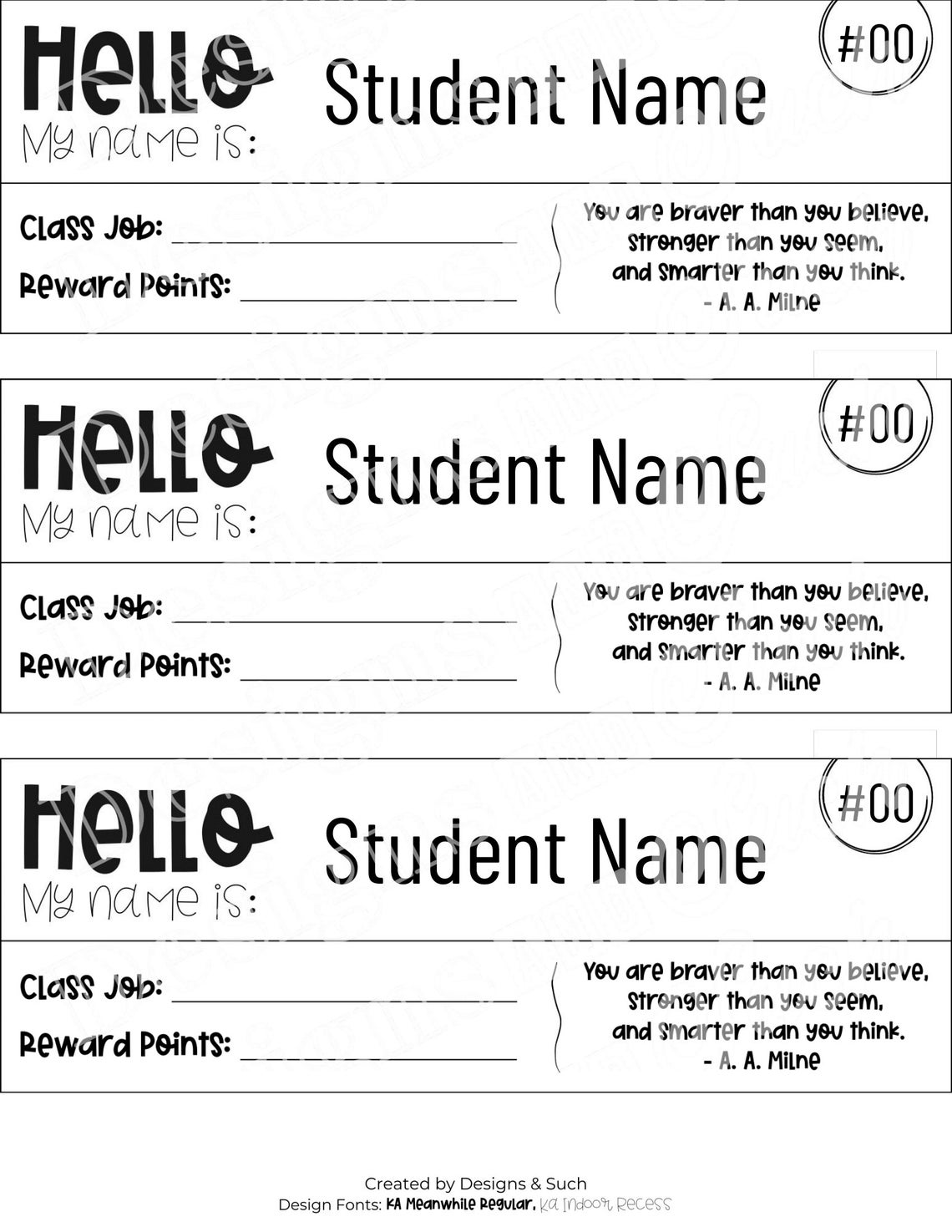 EDITABLE Colorful Name Plates for Desks Google Slides Printable ...