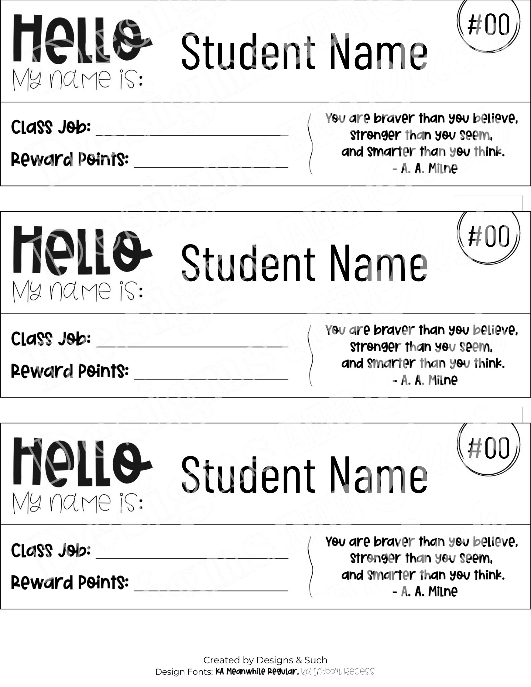 EDITABLE Colorful Name Plates for Desks Google Slides Printable ...