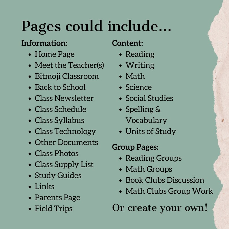 CUSTOMIZED Classroom Website Template (read Product Description ...