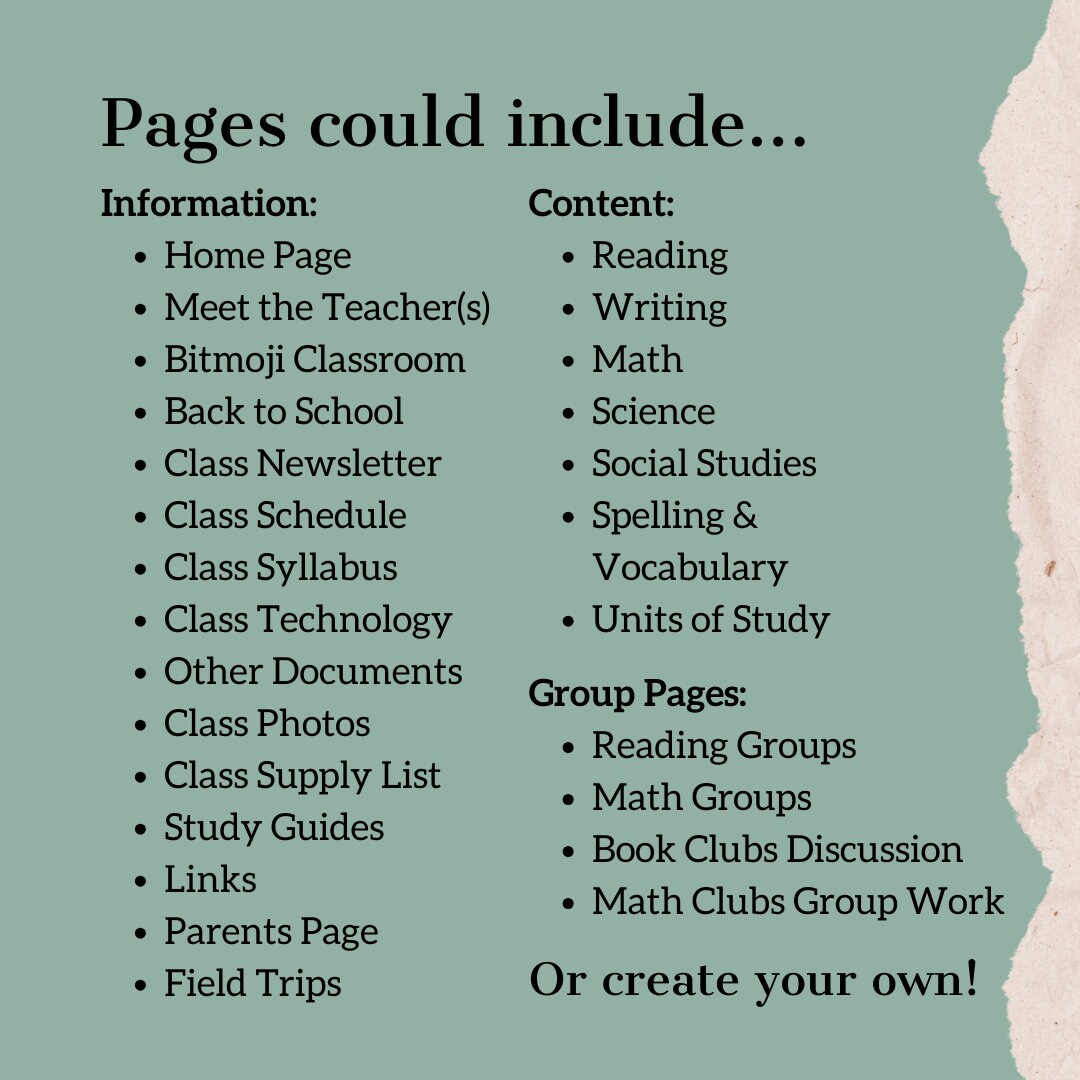 CUSTOMIZED Classroom Website Template (read Product Description ...