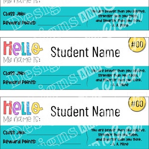EDITABLE Colorful Name Plates for Desks Google Slides Printable ...