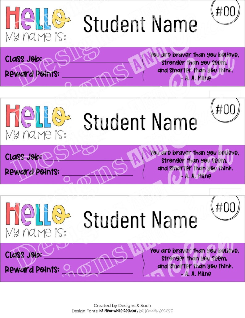 EDITABLE Colorful Name Plates for Desks Google Slides Printable ...