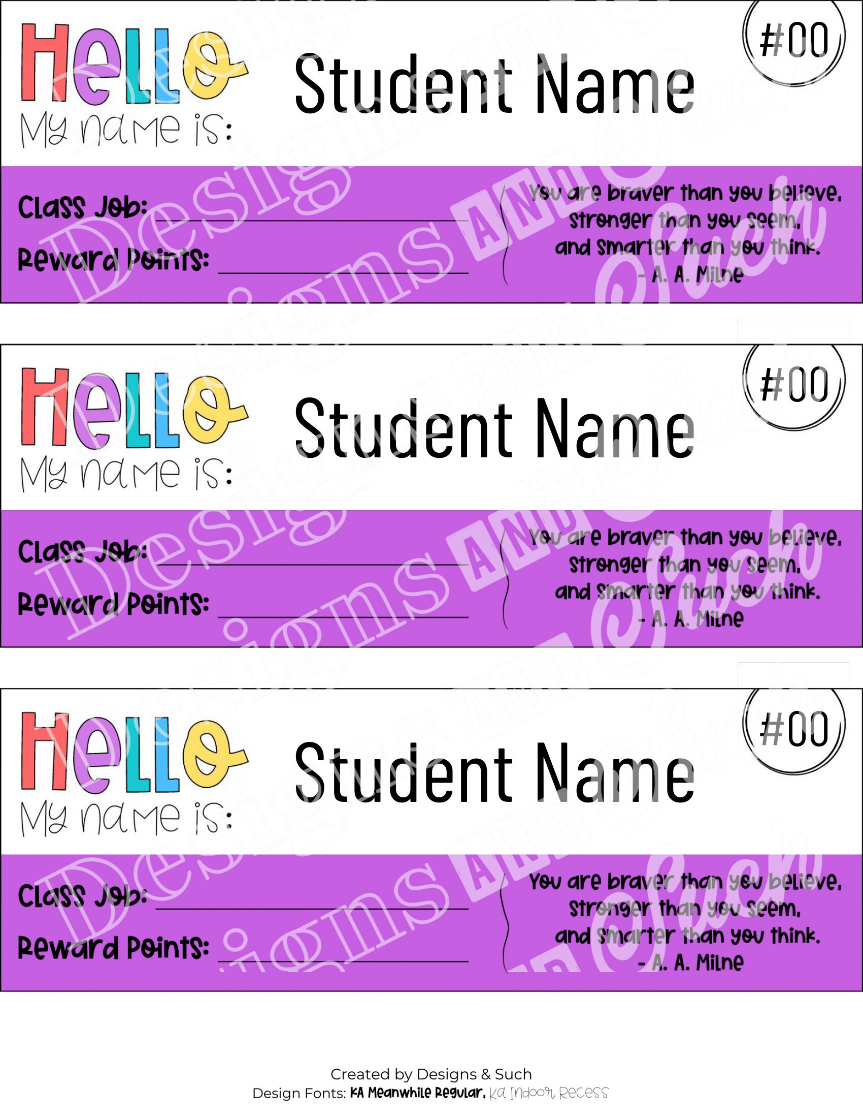EDITABLE Colorful Name Plates for Desks Google Slides Printable ...