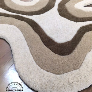 Irregular Amoeba Shape Hand Tufted Rug Modern Woolen Handmade Aesthetic ...