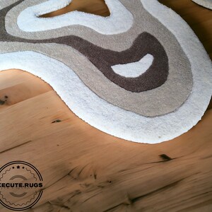 Irregular Amoeba Shape Hand Tufted Rug Modern Woolen Handmade Aesthetic ...