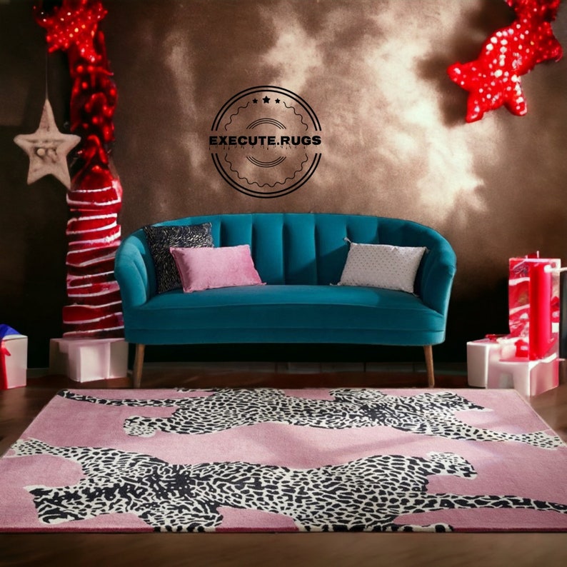 Custom Luxury Hand Tufted Leopard Rug Climbing Tiger Leopard ...