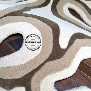 Irregular Amoeba Shape Hand Tufted Rug Modern Woolen Handmade Aesthetic ...