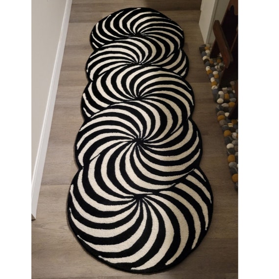 Black and white runner rug store