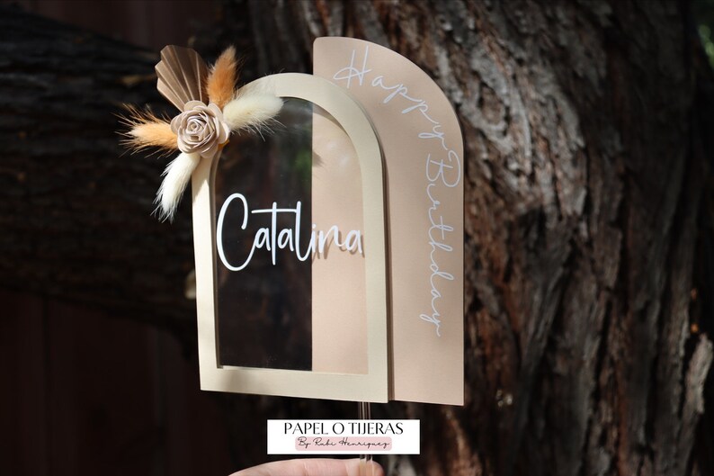 BOHO CAKE TOPPER Boho Themed Cake Topper Boho Party Decorations Neutral ...