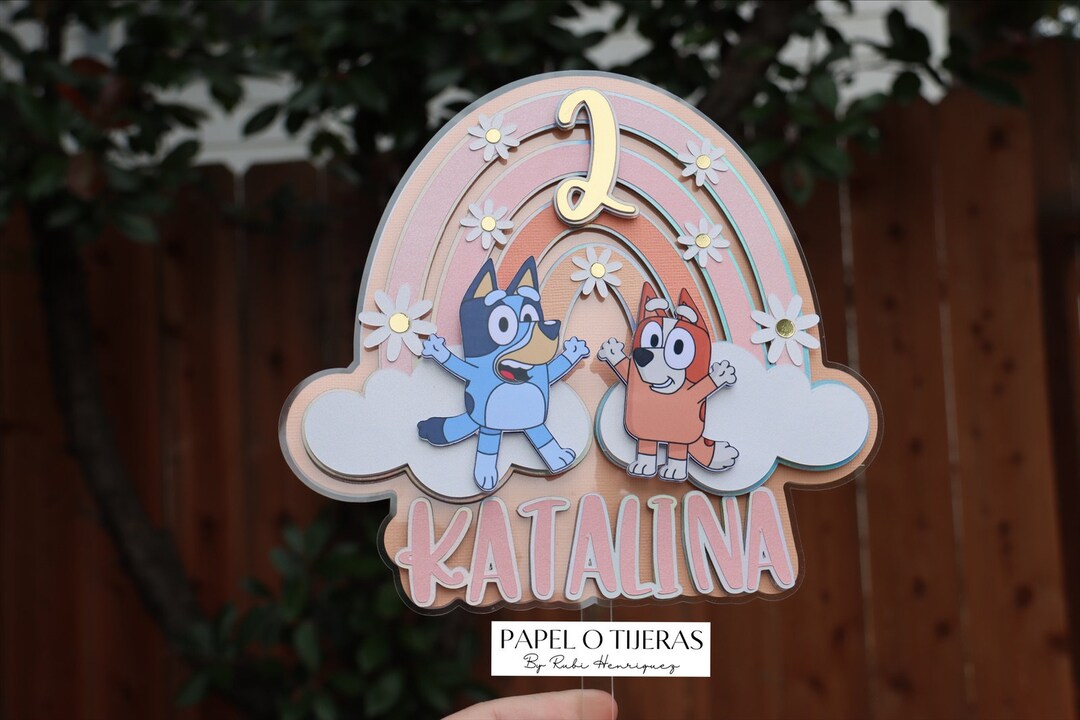 BLUEY CAKE TOPPER Bluey Themed Birthday for Her Girls Birthday Party ...
