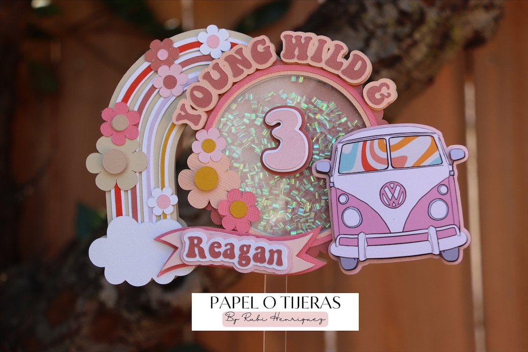 YOUNG WILD and THREE Shaker Cake Topper Young Wild and 3 Cake Topper ...