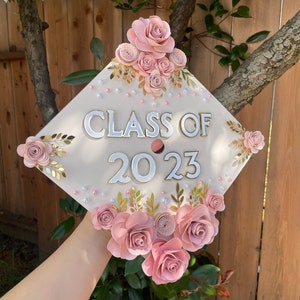 Graduation Cap Pink Floral Designgraduating Class of 2023 Graduating ...