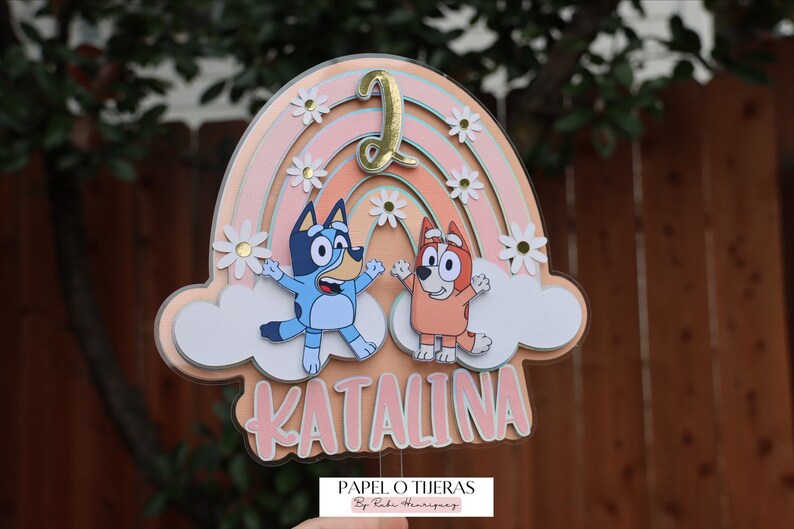 BLUEY CAKE TOPPER Bluey Themed Birthday for Her Girls - Etsy
