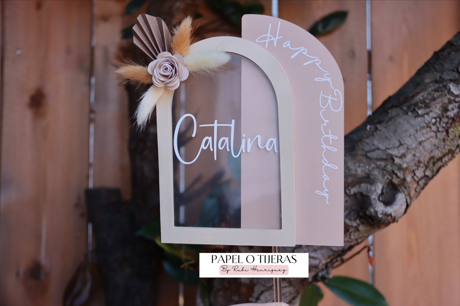 BOHO CAKE TOPPER Boho Themed Cake Topper Boho Party Decorations Neutral ...