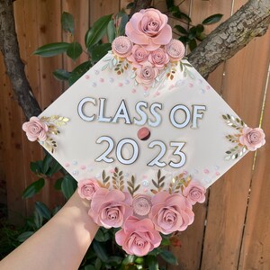 Graduation Cap Pink Floral Designgraduating Class of 2023 Graduating ...