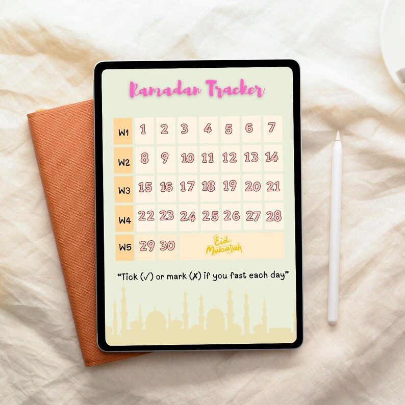 Ramadan Planner 2026 Printable | 30 Days Fasting Journal & Tracker ...