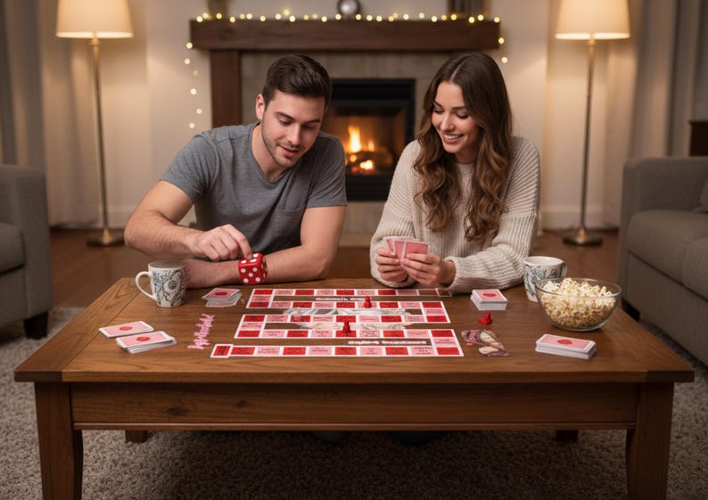 Printable Spicy and Romantic Couple Board Game | Date Night Activity 18 ...