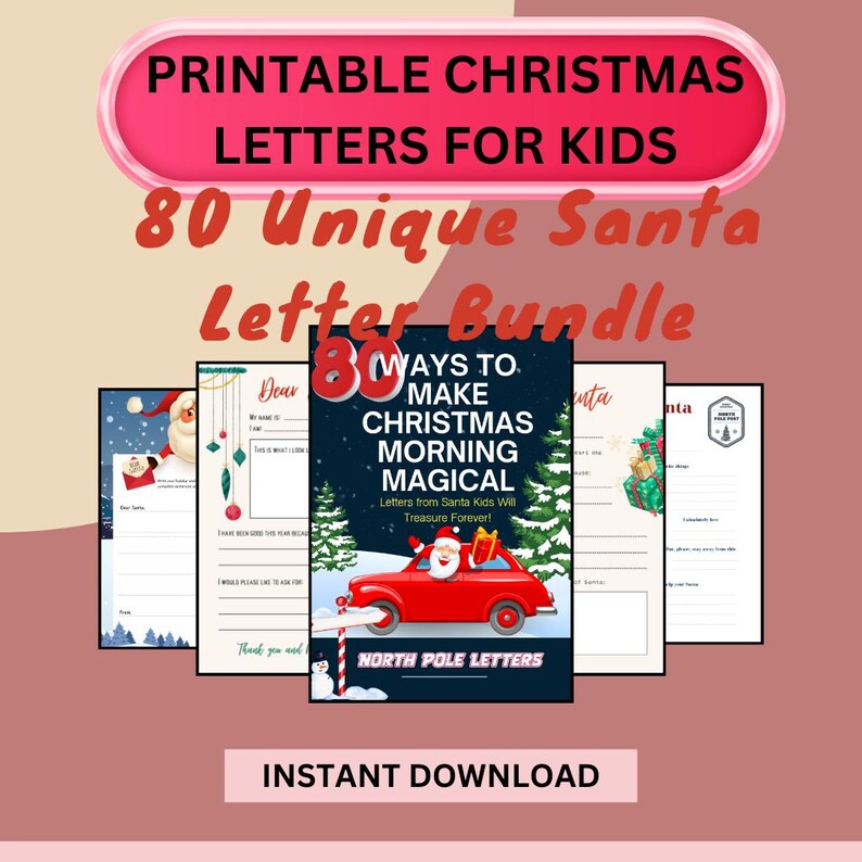 80 Unique Santa Letter Bundle | Printable Christmas Letters (instant ...