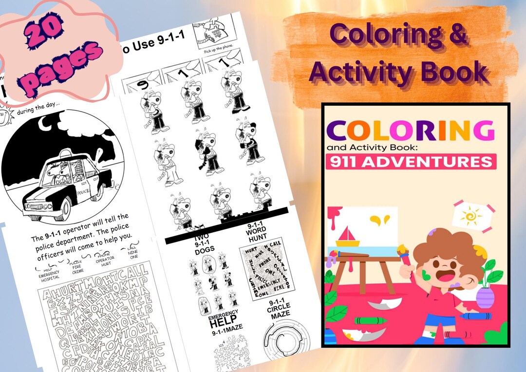 911 Safety Activity and Coloring Book | Kids Emergency Learning (PDF ...