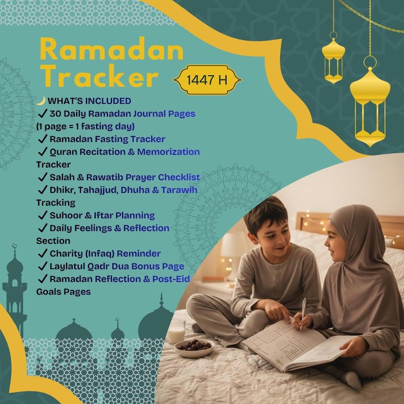 Ramadan Planner 2026 Printable | 30 Days Fasting Journal & Tracker ...