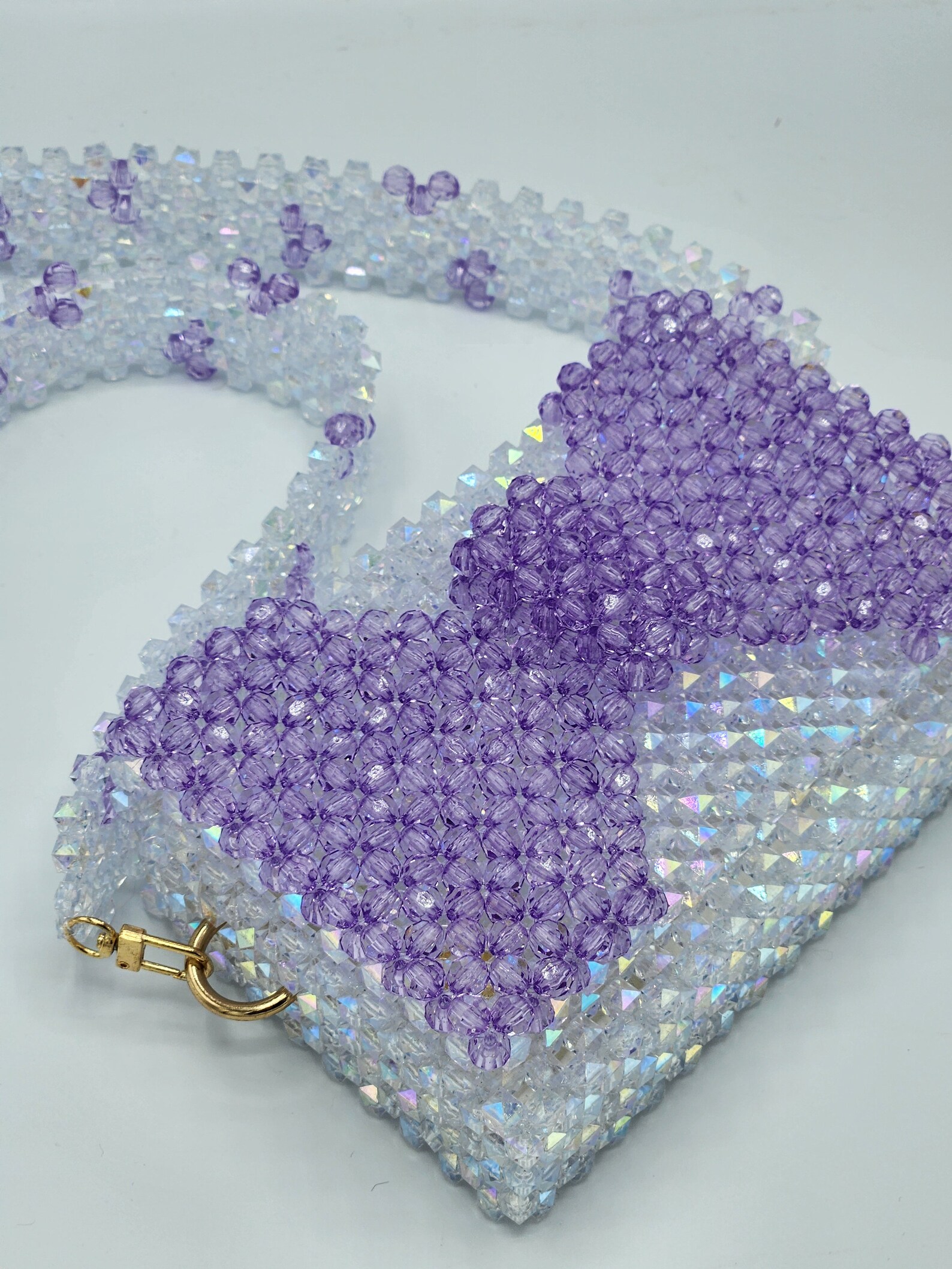 A Bag With a Beads Bow, Bead Bag, Beaded Bag,shine Bag, Fashion Bag ...