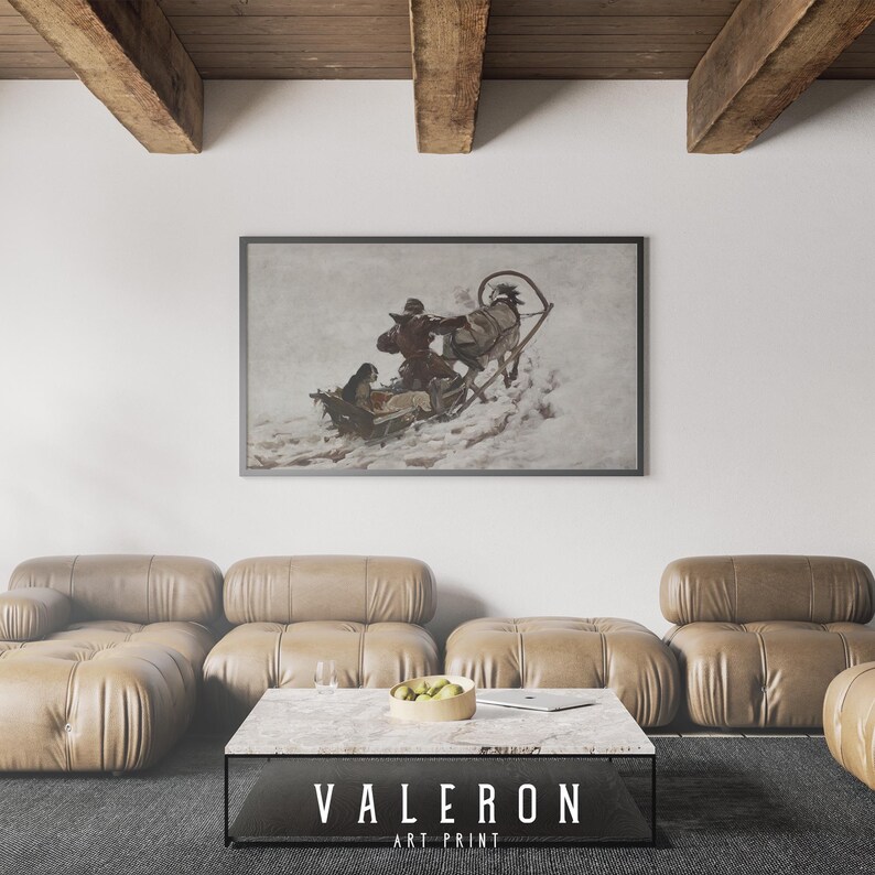 Printable Winter Hunting Art | Vintage Wildlife Painting | Historical ...